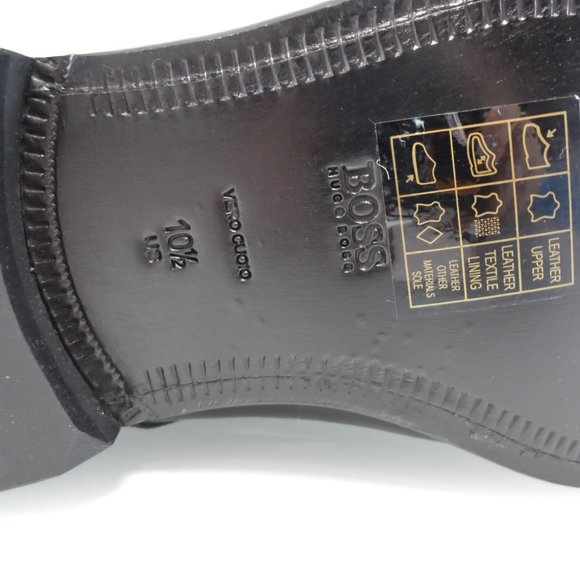 Hugo Boss | Shoes | Nwt295 Boss By Hugo Boss Metero Leather Black ...